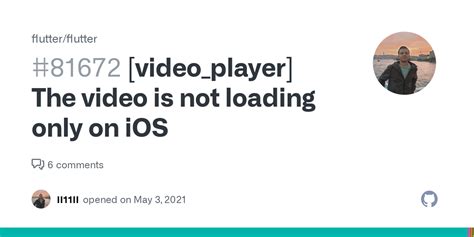 Video Player The Video Is Not Loading Only On Ios Issue Flutter Flutter Github
