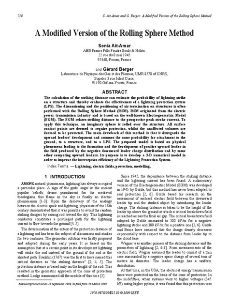 A Modified Version Of The Rolling Sphere Method Pdf Lightning Sphere