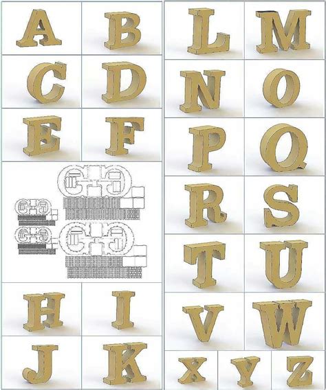 🖼️ Vectores Corte Laser Letras 3d 30 Cm Para Mdf 3mm・archivo 3d Para
