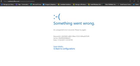 Https Outlook Office Connectors Oam Publish Link Is Broken And