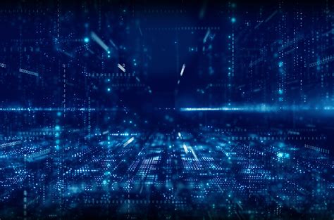 Digital Cyberspace With Particles And Digital Data Network Connections Concept C16