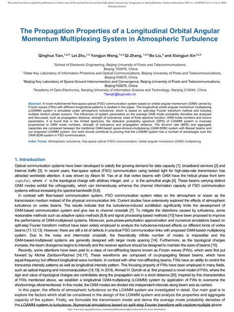 Pdf The Propagation Properties Of A Longitudinal Orbital Angular