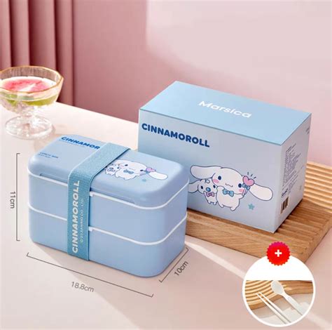 산리오 시나모롤 도시락통 산리오 캐릭터 2단 런치박스 소풍 수저세트 조하네뜰 위시버킷