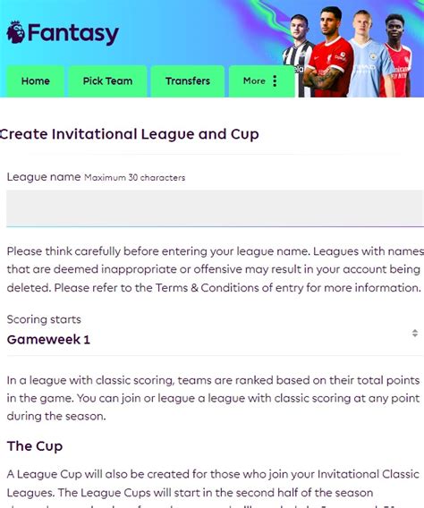 How To Create A League In FPL H H Classic FPL Reports