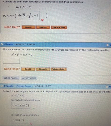 solved convert the point from rectangular coordinates to
