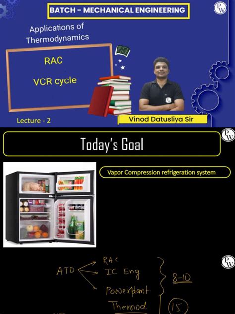 Vapour Compression Refrigeration 02 Class Notes Gate Crash