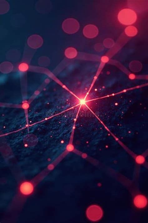 Abstract Digital Network Glowing Nodes And Lines Circuit Board Digital