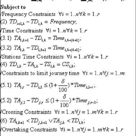 Formal Model Of The Railway Scheduling Problem Download Scientific