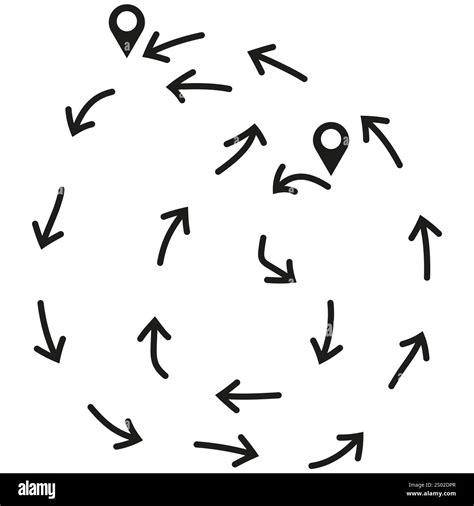 Location Map Icon Arrow Path Symbol Direction Vector Shape Black