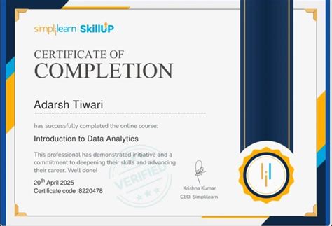 Dataanalytics Certification Lifelonglearning Datasciencejourney Adarsh Tiwari