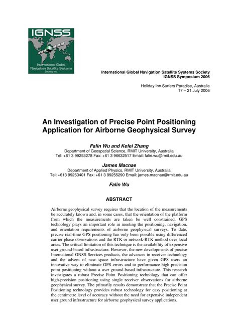 Pdf An Investigation Of Precise Point Positioning Application For