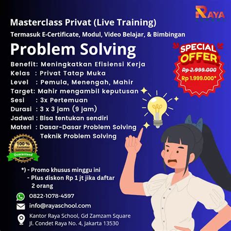 Kursus Problem Solving Menjadi Ahli Memecahkan Masalah