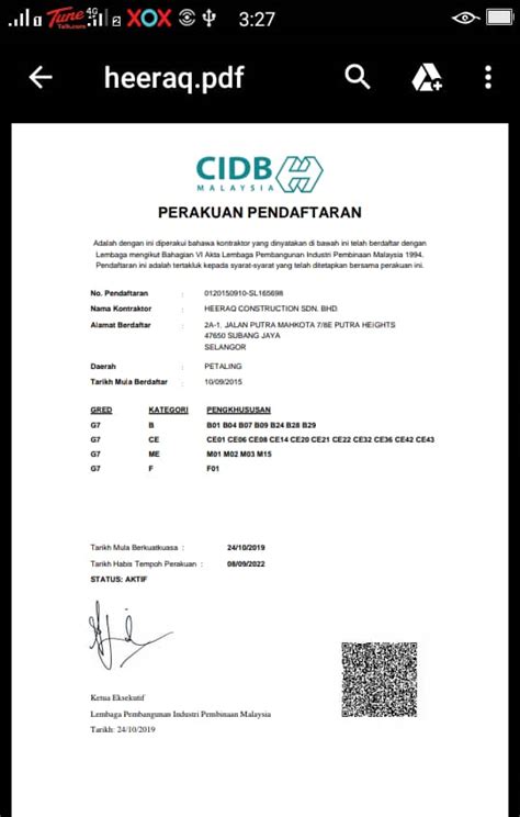 Senarai Kod Bidang Cidb 2020 Pdf Cidb Jadual Senarai Pengkhususan