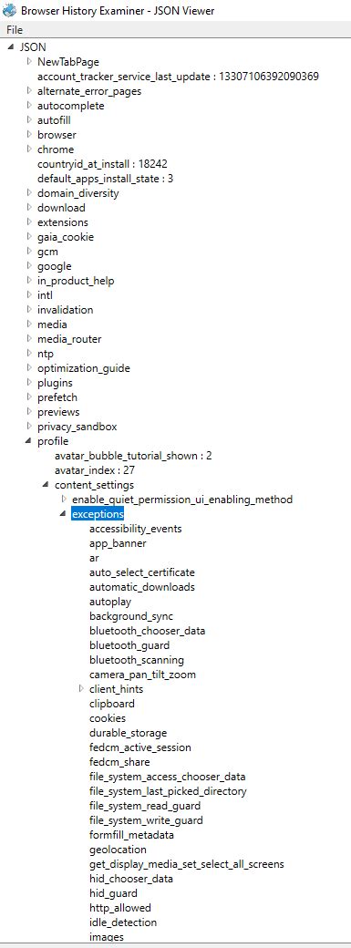 Analysing Browser Site Settings Foxton Forensics