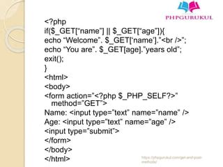 Get And Post Methods In Php Phpgurukul PPTX