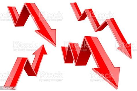 빨간색 아래쪽 화살표입니다 금융 통계 3d 기호 3차원 형태에 대한 스톡 벡터 아트 및 기타 이미지 3차원 형태 아래로 이동 위로 이동 Istock