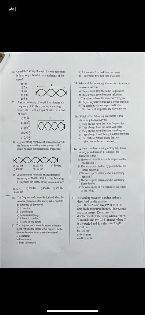 Solved 41032 ﻿a Stretched String Of Length L6m ﻿resonates