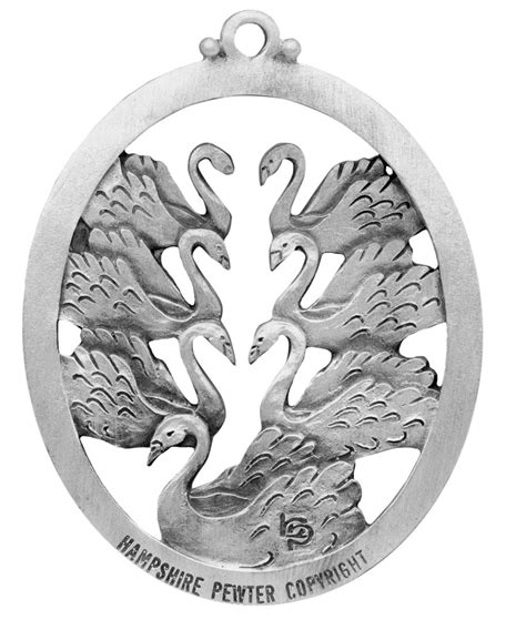 Seven Swans Swimming Ornament Handcrafted In The Usa