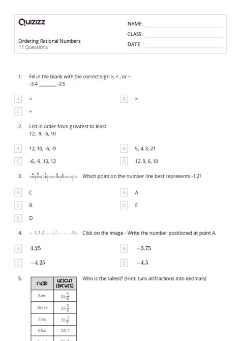 50 Ordering Numbers 0 10 Worksheets For 6th Year On Quizizz Free And Printable