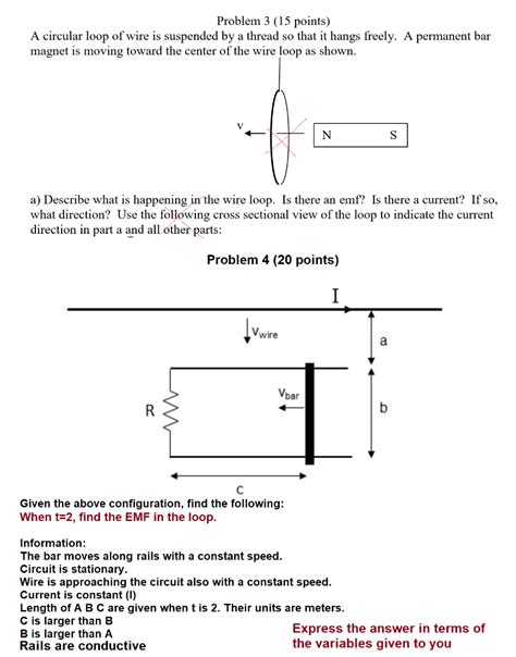 Solved Problem 3 15 Points A Circular Loop Of Wire Is