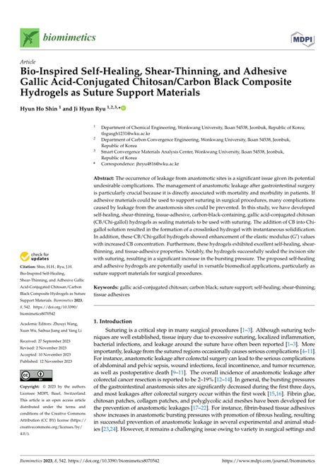 Pdf Bio Inspired Self Healing Shear Thinning And Adhesive Gallic