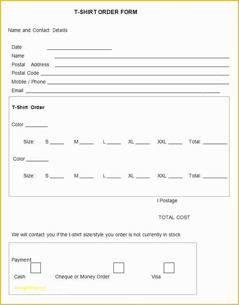 Google Docs Order Form Template