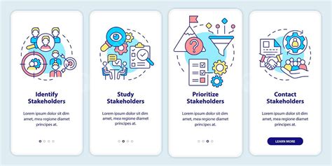 Process Of Stakeholder Onboarding Through Mobile App Screen Vector Management Task Tutorial