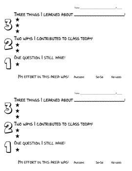 Exit Slip Babe Classroom Formative Assessment Babe Counseling