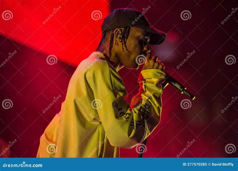Travis Scott Performing In Moscow Editorial Photo