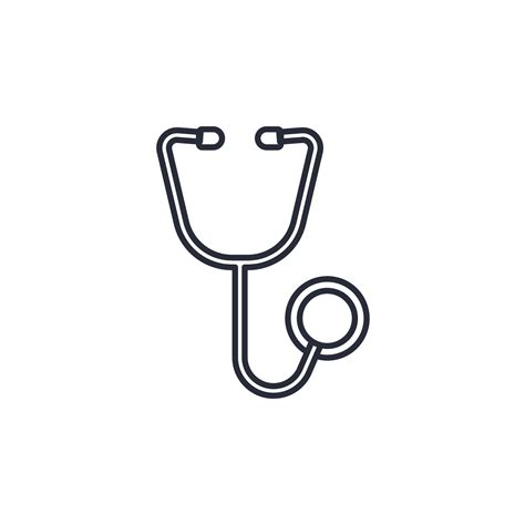 Stethoscope Icon Illustration Stethoscope Symbol Isolated On White