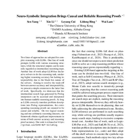Neuro Symbolic Integration Brings Causal And Reliable Reasoning Proofs Acl Anthology