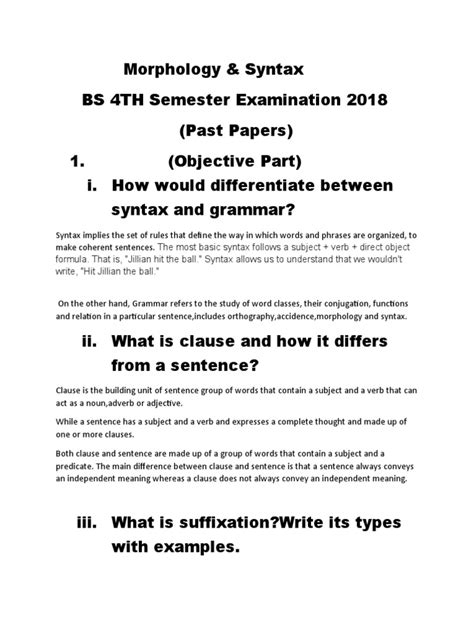 Morphology And Syntax Pdf Word Morphology Linguistics
