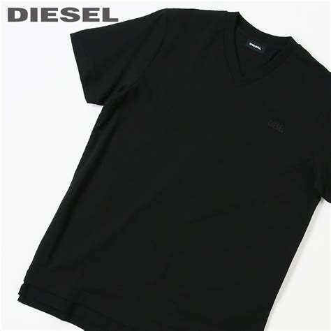 【楽天市場】 Diesel ディーゼル メンズ ワンポイントラバーロゴ Vネック コットン 半袖tシャツ カットソー【t Cherubik New2】【サイズxs】【ブラック】die M T