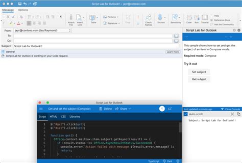 Script Lab For Outlook Microsoft 365 Developer Blog
