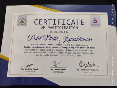 Nidhi Patel On Linkedin Python Ai Chatbots Workshop Machine Professional