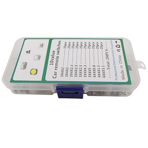 10 Types SMD Micro Tactile Push Button Switch Assortment Kit Car Remote Control Keys Button