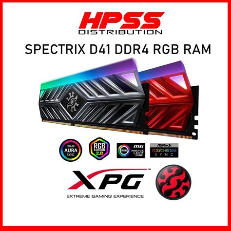 Adata Ram D41 Xpg Spectrix D41 Ddr4 Rgb Gaming Ram Fury Ram Hyper X Shopee Malaysia