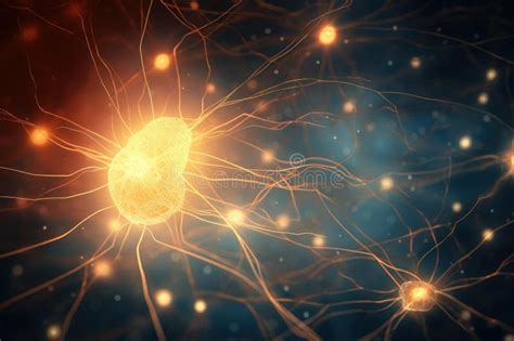 Luminous Neuronal Network Concept Illustration Stock Illustration