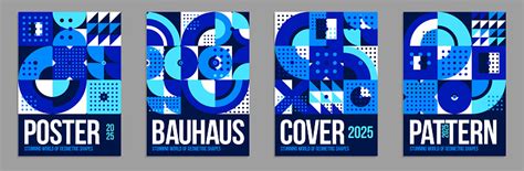 바우하우스 스타일의 기하학적 벡터 포스터 및 표지 광고 시트 브로셔 또는 책 표지 레이아웃 70년대 복고풍 패턴 가리기에 대한