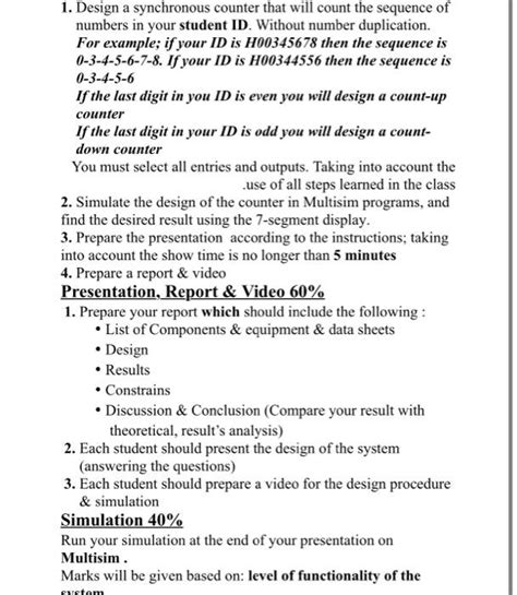Solved 1 Design A Synchronous Counter That Will Count The