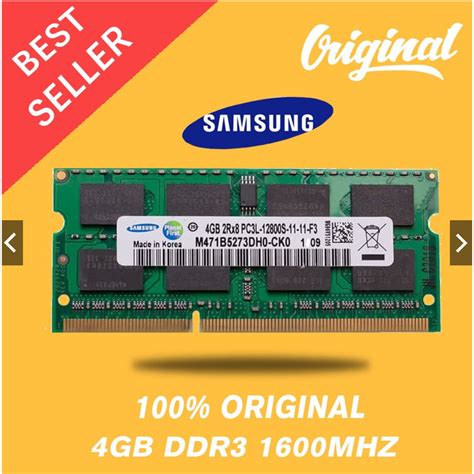 Memory Ram Nb Ddr3l 4gb Pc 12800 1600 Mhz Sodimm Laptop Notebook