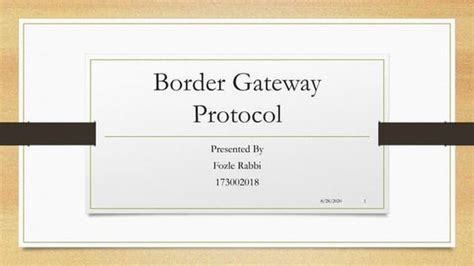 Border Gateway Protocol Pptx
