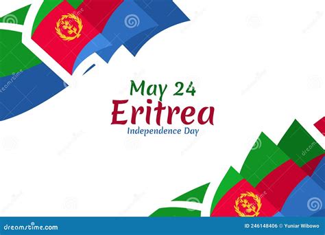 May Independence Day Of Eritrea Congratulatory Design With Eritrean Flag Elements Vector