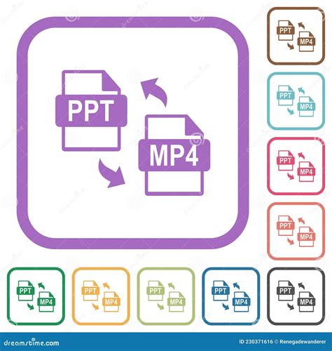 PPT MP4 File Conversion Simple Icons Stock Vector Illustration Of Outlines Icons 230371616