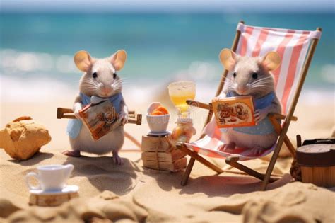 Mouse Beach Vacation Generate Ai Stock Illustration Illustration Of
