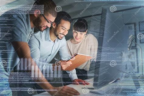 Business People Coding And Information Technology With Computer Screen