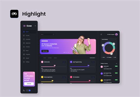 Course Dashboard Dark Mode On Behance