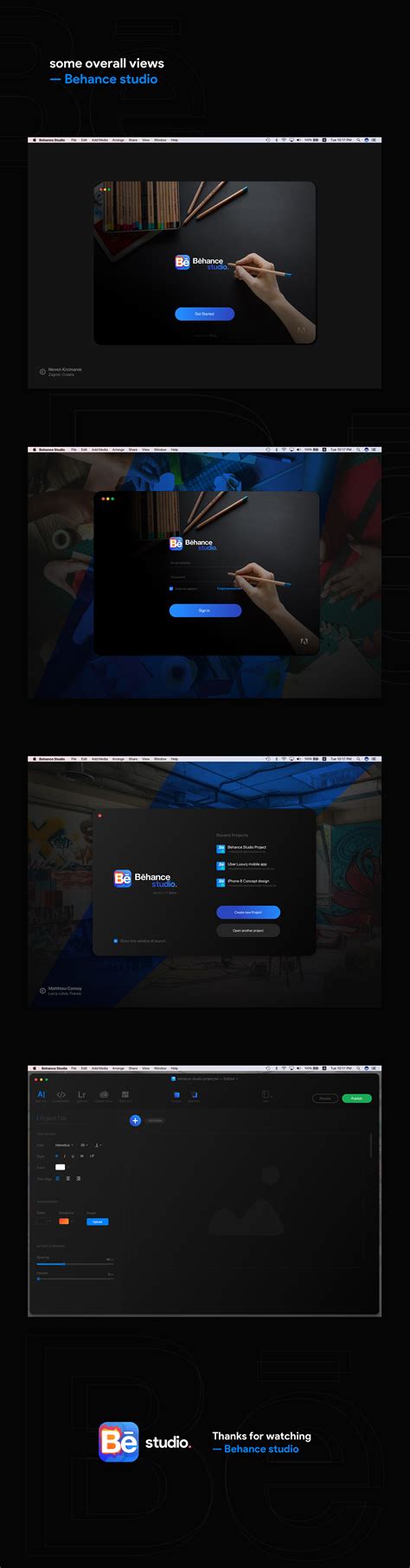 Behance Studio Branding MacOS UI UX Design Behance