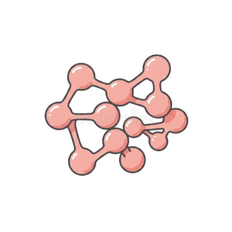 Pink Molecular Network Structure Pixel Art Illustration Stock