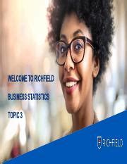 TOPIC THREE LINEAR CORRELATION AND REGRESSION ANALYSIS Pdf WELCOME TO RICHFIELD BUSINESS